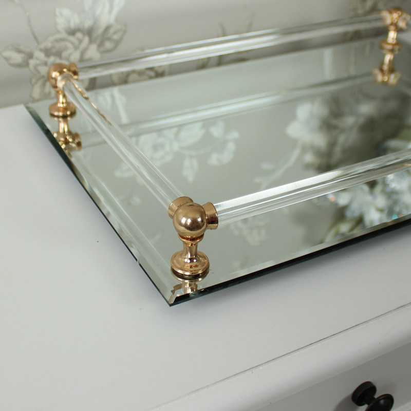 Decorative Mirrored Glass Display Tray Shabby Vintage Chic Wedding Home T Ebay